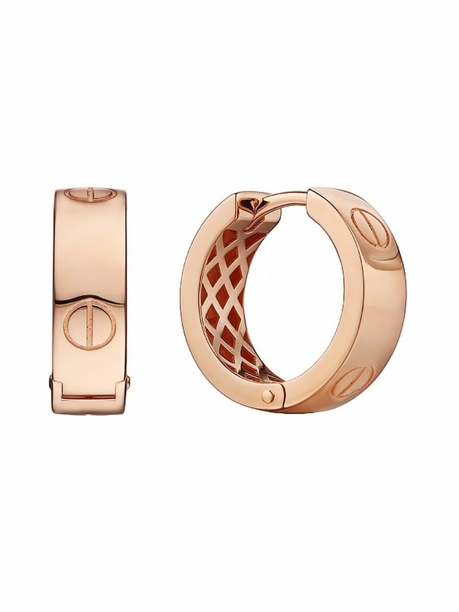 Серьги конго, красное золото, 585 проба