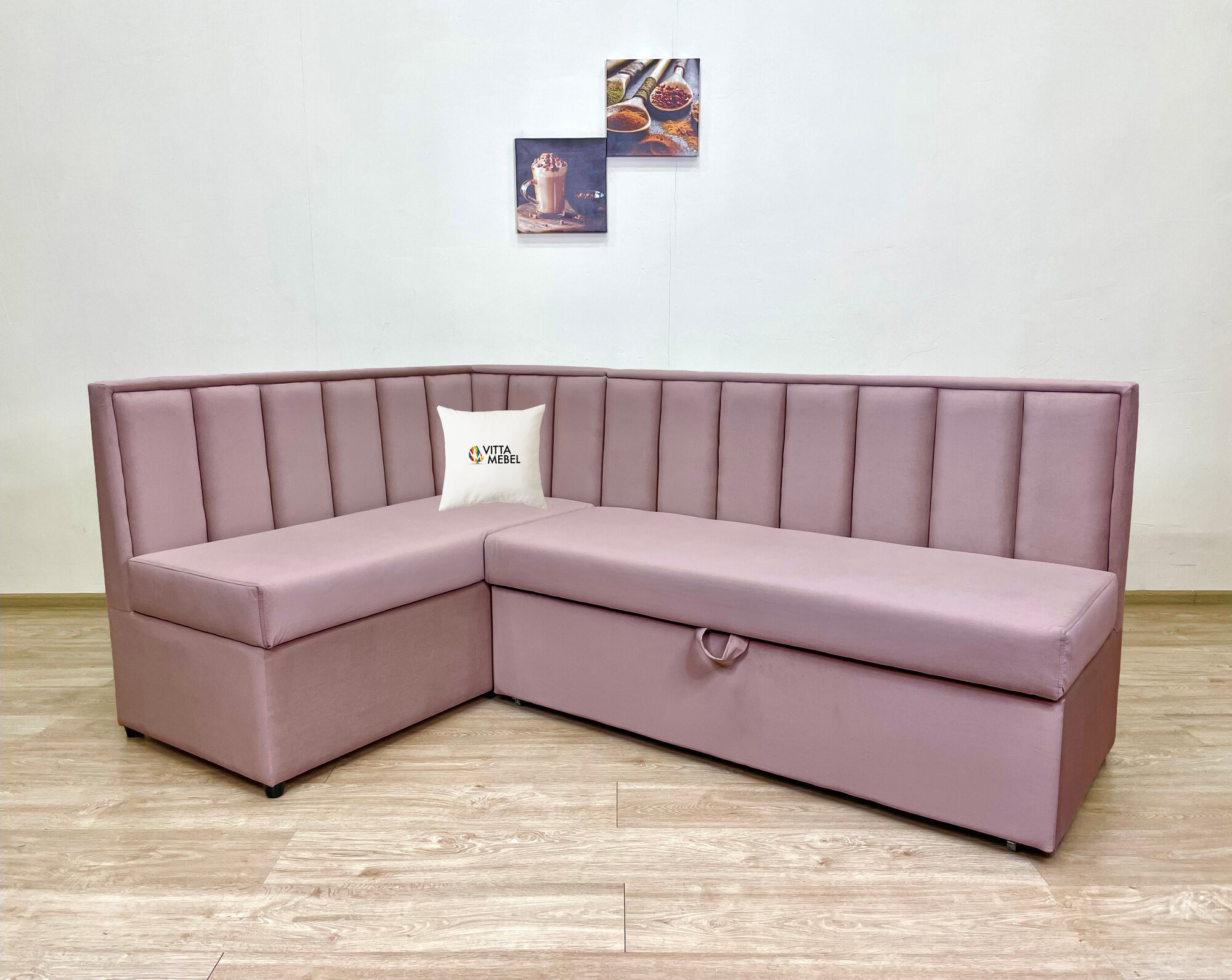 Кухонный уголок Santorini угол левый, розовый