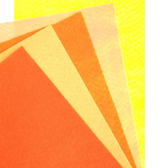 Набор твердого фетра, 20 х30 см, 1 мм / 5 листов / Солнечное настроение
