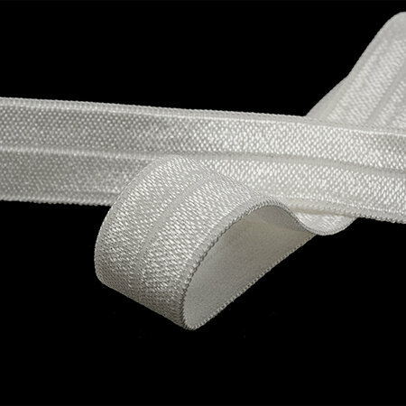 Резинка бельевая окантовочная (бейка эластичная) блестящая шир.15мм цв.102 молочный (10 метров)