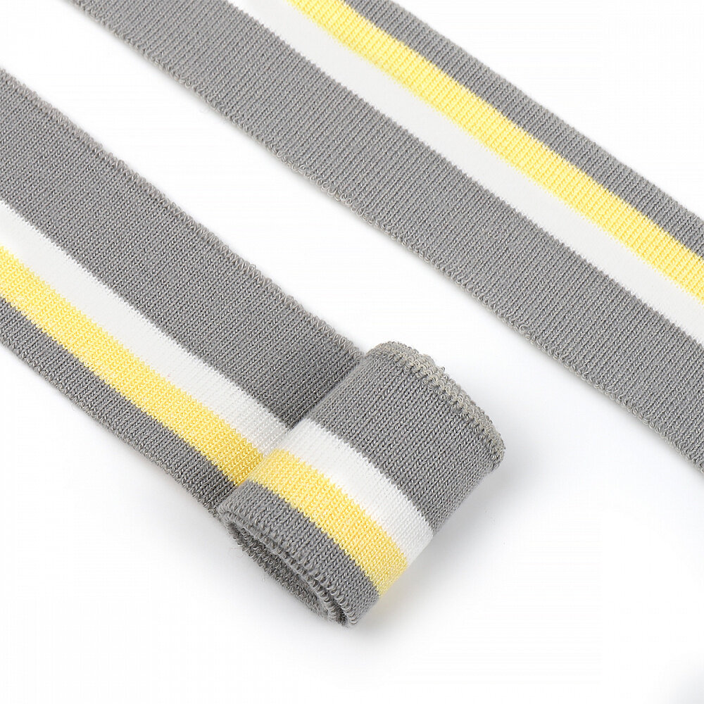 Подвяз трикотажный (2 шт) 3,5 х 80 см цв. серый/белый/желтый