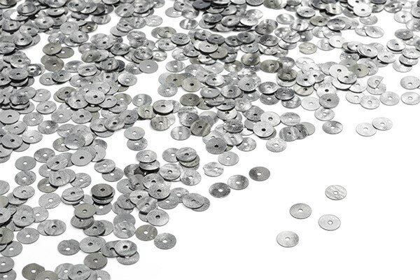 Пайетки россыпью (пайетки для рукоделия и творчества) круглые 6мм цв. металлик упак.50 гр