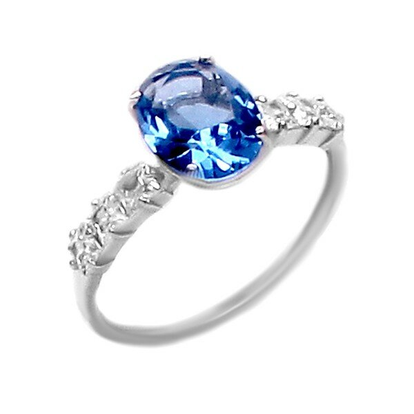 Кольцо, серебро, 925 проба, родирование, фианит