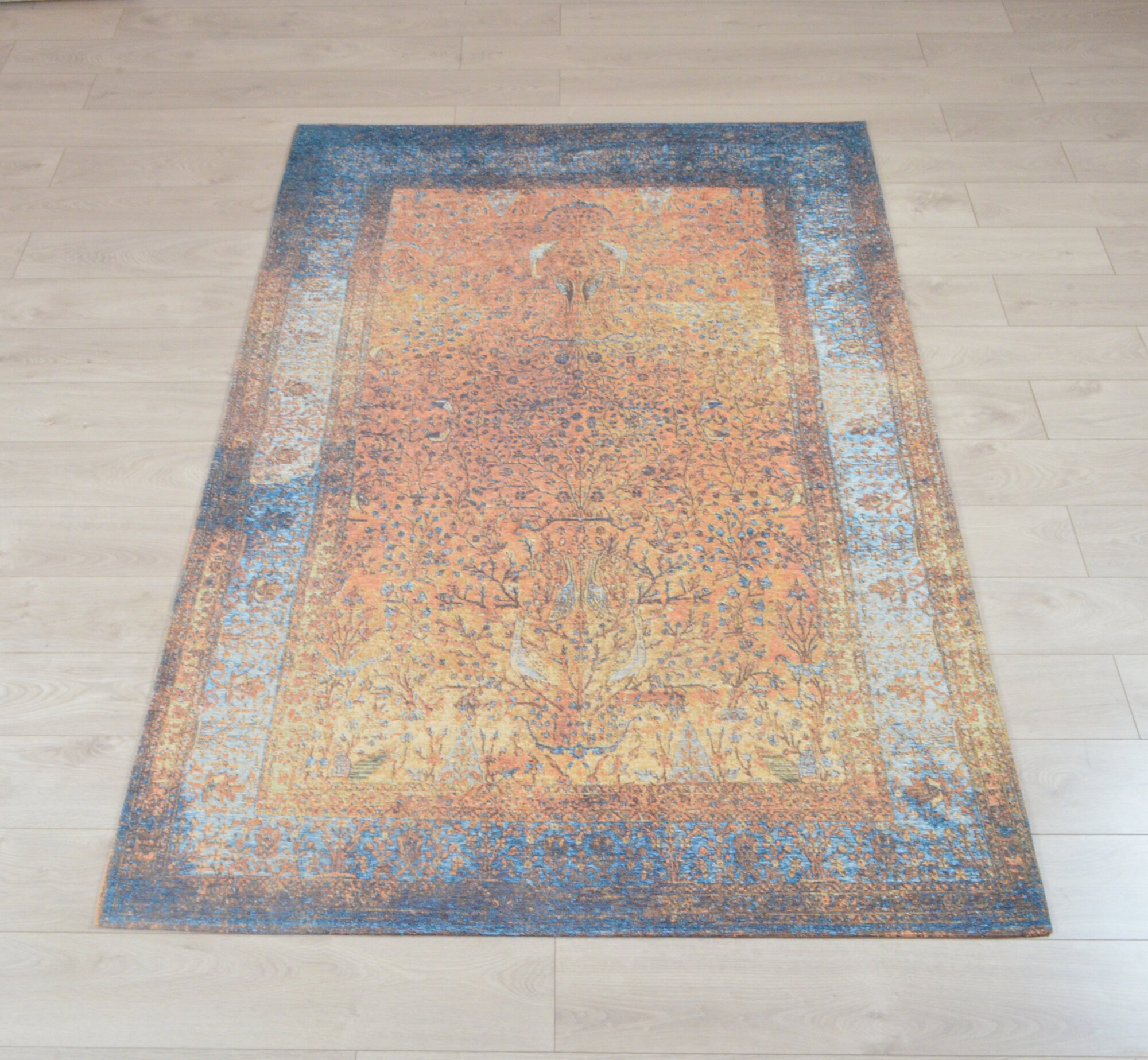 Ковер для комнаты на пол, палас в гостиную, Прато, 195х285, 521Z, голубой