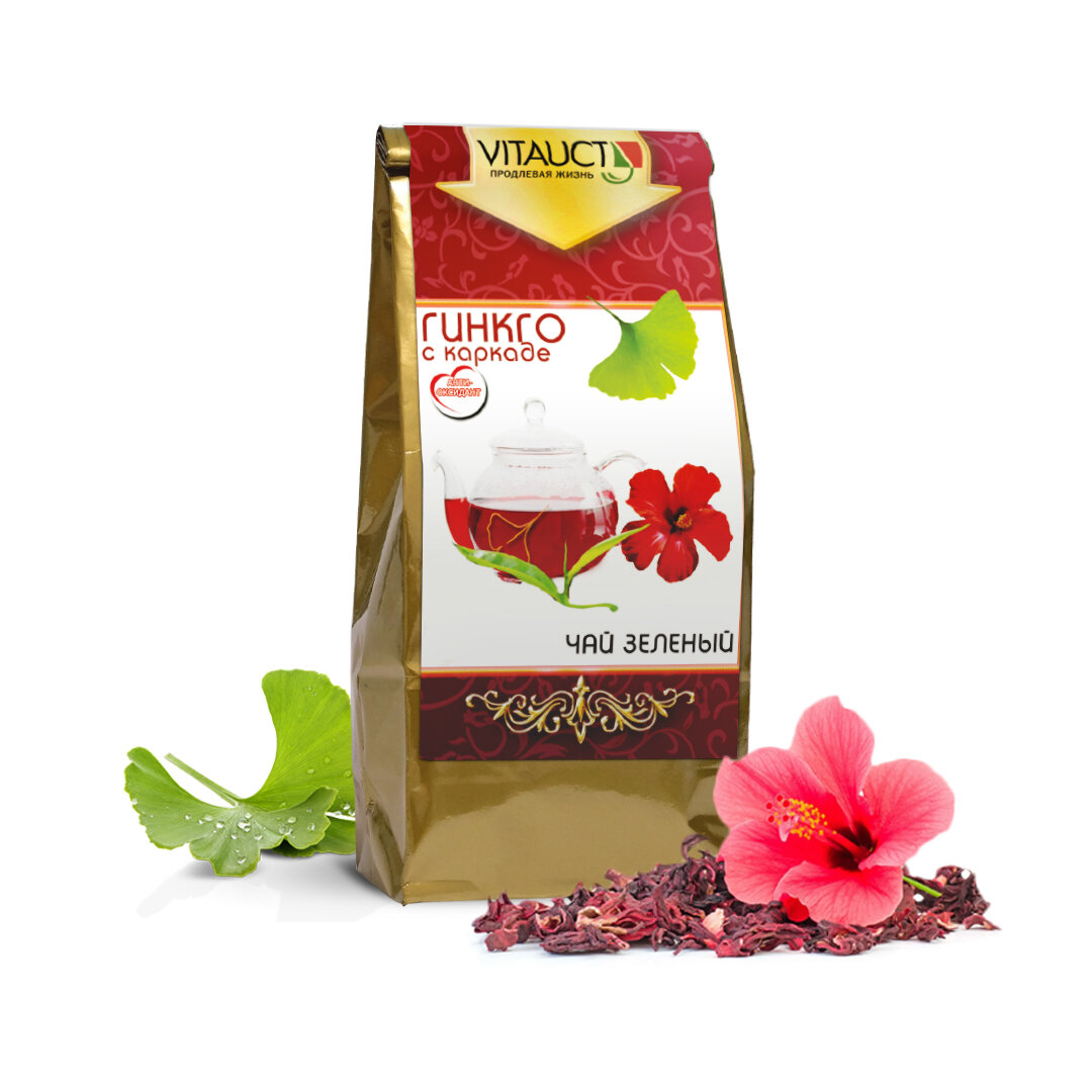 Зелёный чай с гинкго билоба и каркаде НТК Жизненная Сила 100 г