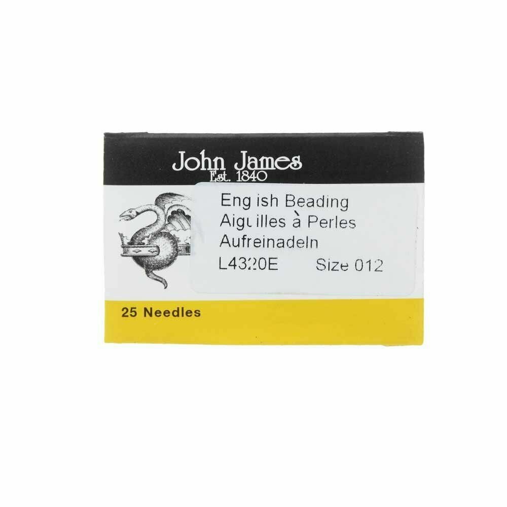Иглы бисерные, 50мм, John James, №12, набор 25 шт.
