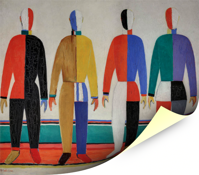 "Спортсмены", Малевич Казимир Северинович, картина (репродукция) (85х74 см / без подрамника)