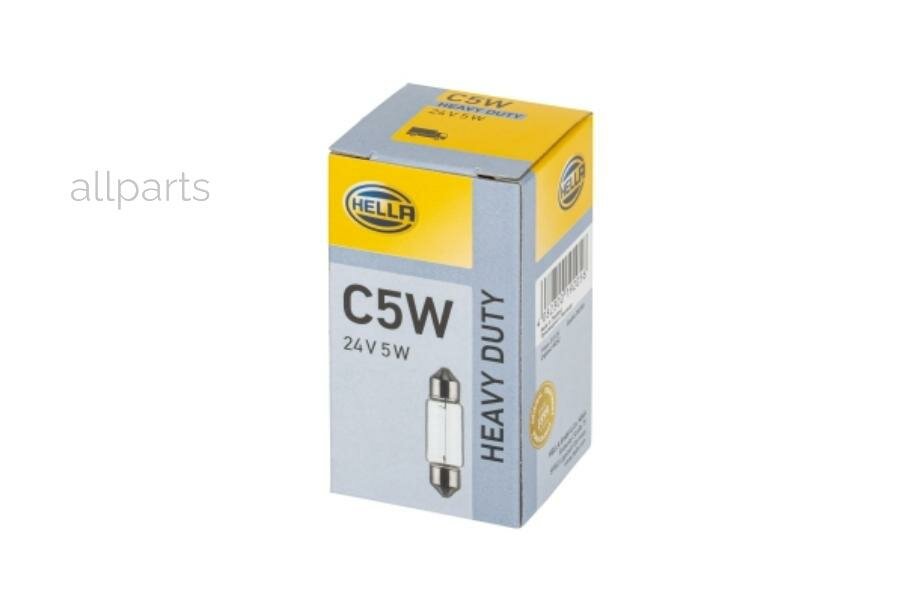 BEHR-HELLA 8GM002092241 лампа накаливания! (софитная) 5W 24V SV8.5-8\ Omn MB, Krone, Neoplan