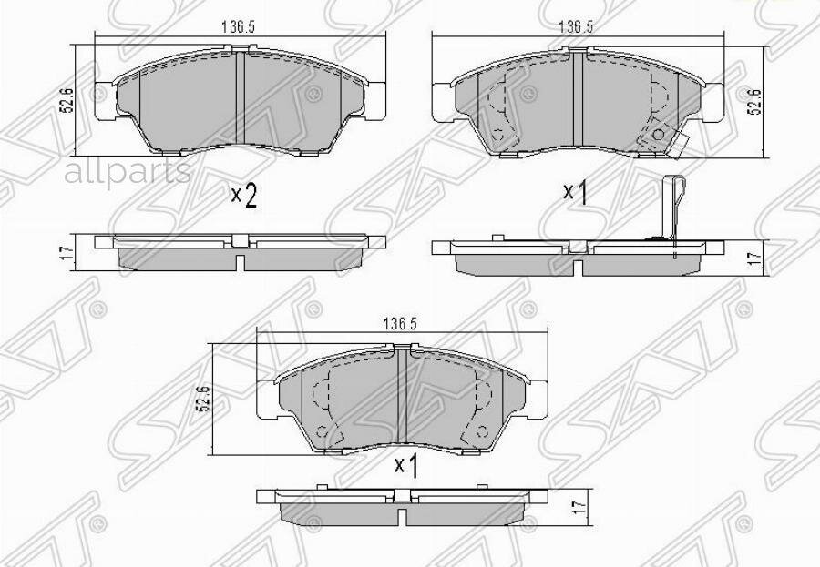 SAT ST-55810-54G61 Колодки тормозные (Спереди) Suzuki Aerio 01-07 / Liana 01-07