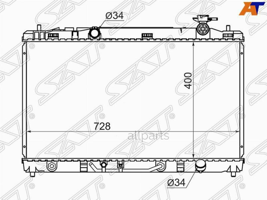 SAT SG-TY0003-ACV40-R Радиатор Toyota Camry (XV40) 06-11 / Daihatsu Altis 06-10 / Toyota Aurion 06-12 / Camry UAE/USA 06-1