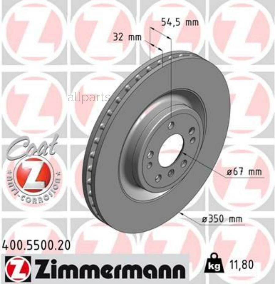 ZIMMERMANN 400.5500.20 Диск тормозной