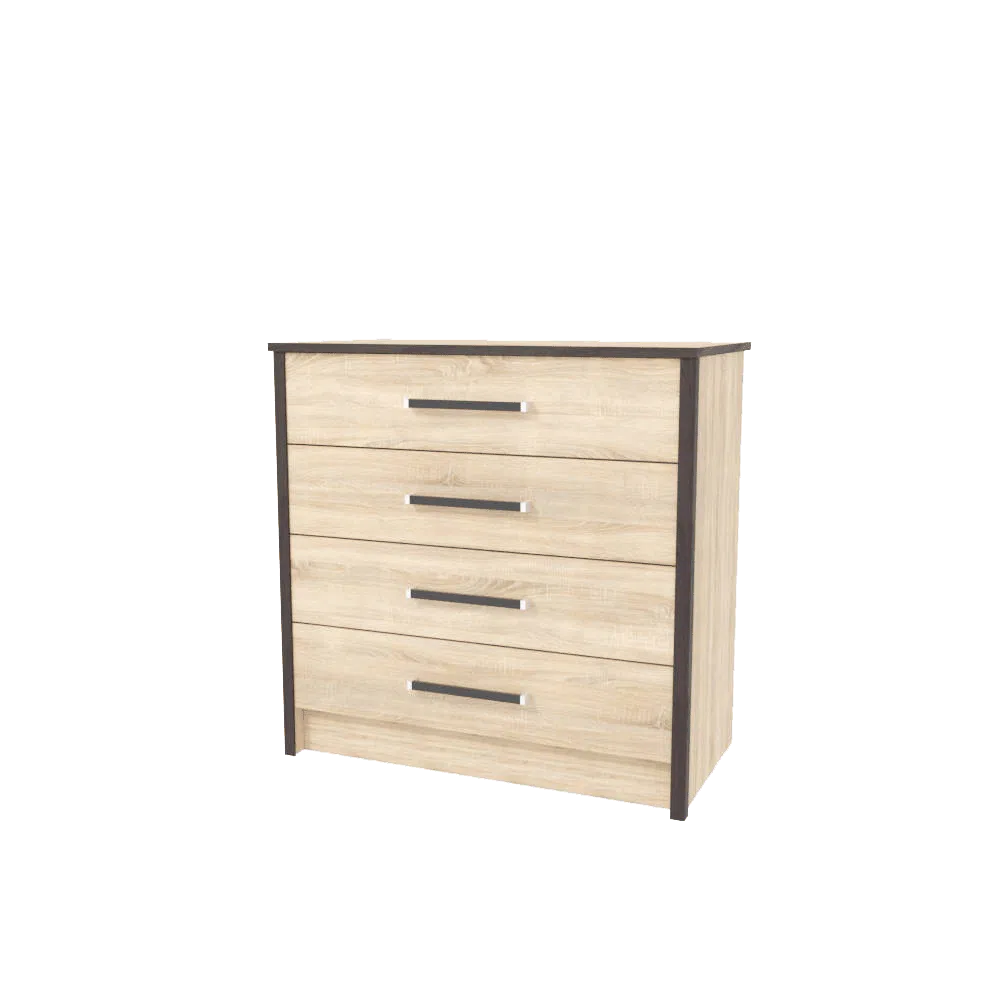 Комод для одежды «Лирика», 4 ящика, дуб сонома/венге (820х440х810)