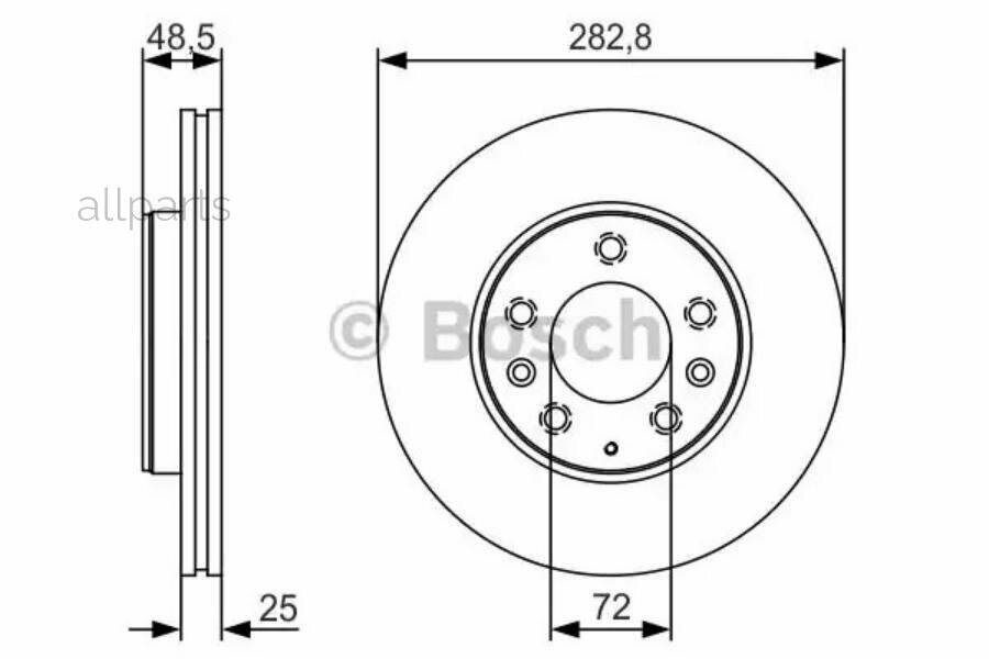 BOSCH 0986479S60 0 986 479 S60 диск тормозной передний!\ Mazda 6 1.8-2.3/2.0Di 02>