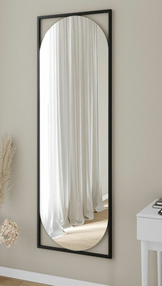 Зеркало дизайнерское настенное в полный рост овальное в металлической раме 170*60с