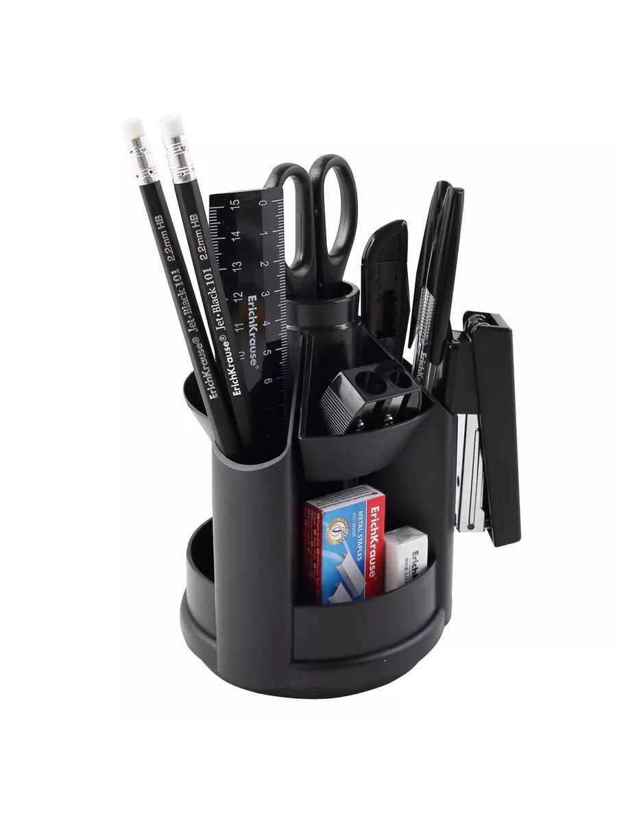 Канцелярский набор ErichKrause Mini Desk, 13 предметов, цвет черный