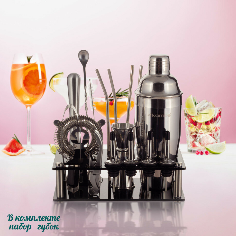 Набор шейкер для приготовления коктейлей (17 предметов) 062042