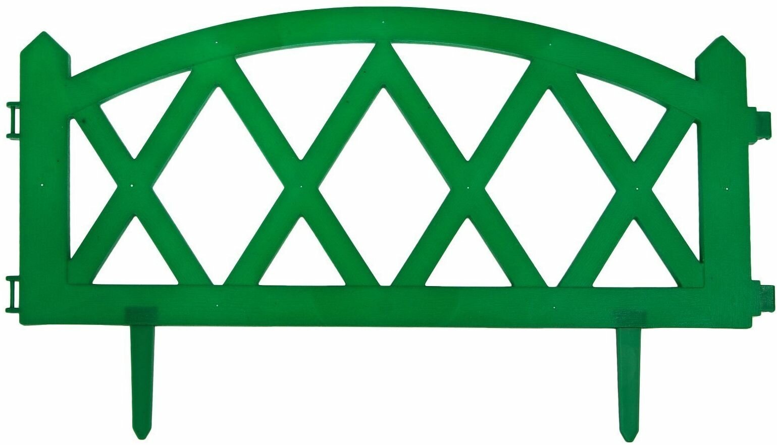 Ограждение декоративное сборное MODERN для клумб и грядок из пластика, заборчик-бордюр садовый для дачи и сада, 35 х 232 см, 4 секций, цвет зеленый
