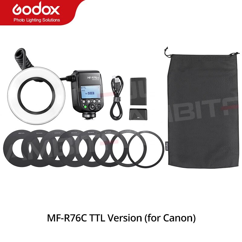 Godox MF-R76C/MF-R76N/MF-R76S Беспроводная кольцевая вспышка для Canon Nikon Sony MF-R76C