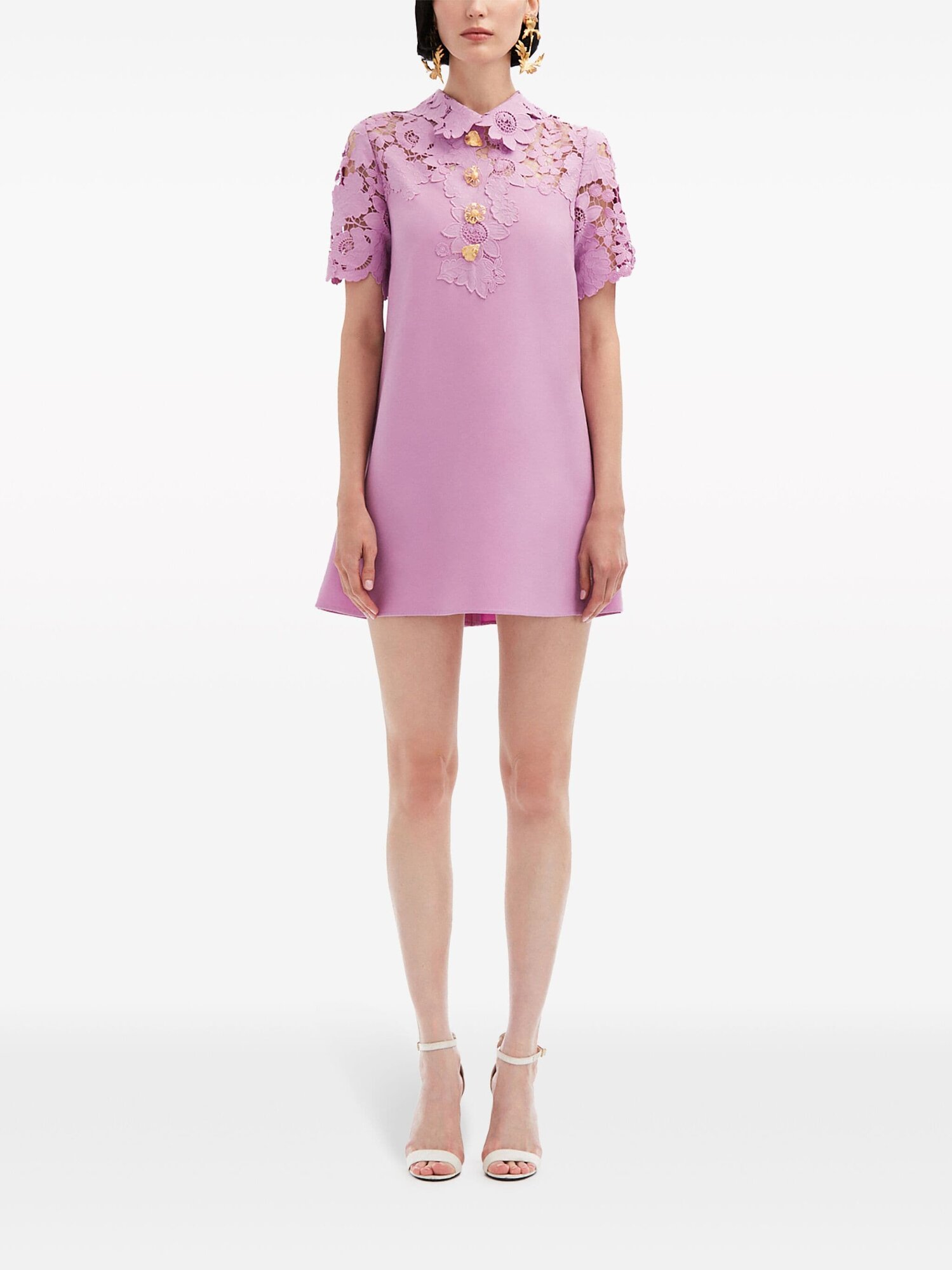 Платье Oscar de la Renta Mixed Botanical, размер 0, коралловый/розовый — фото 1
