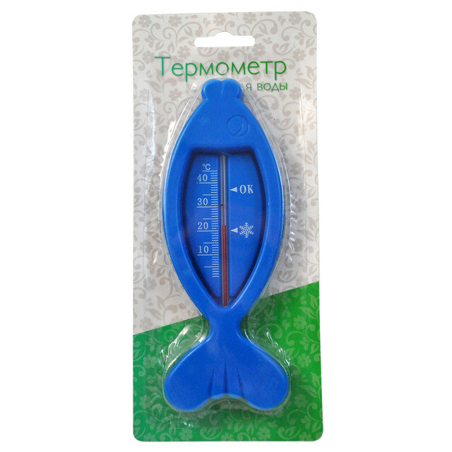 Термометр Рыбка 15 см для воды пластиковый измеритель температуры воды для аквариума
