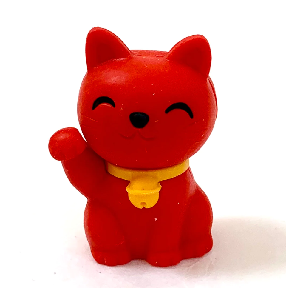 IWAKO Ластик канцелярский кошка денег и удачи Талисман Манеки-неко конструктор, красный
