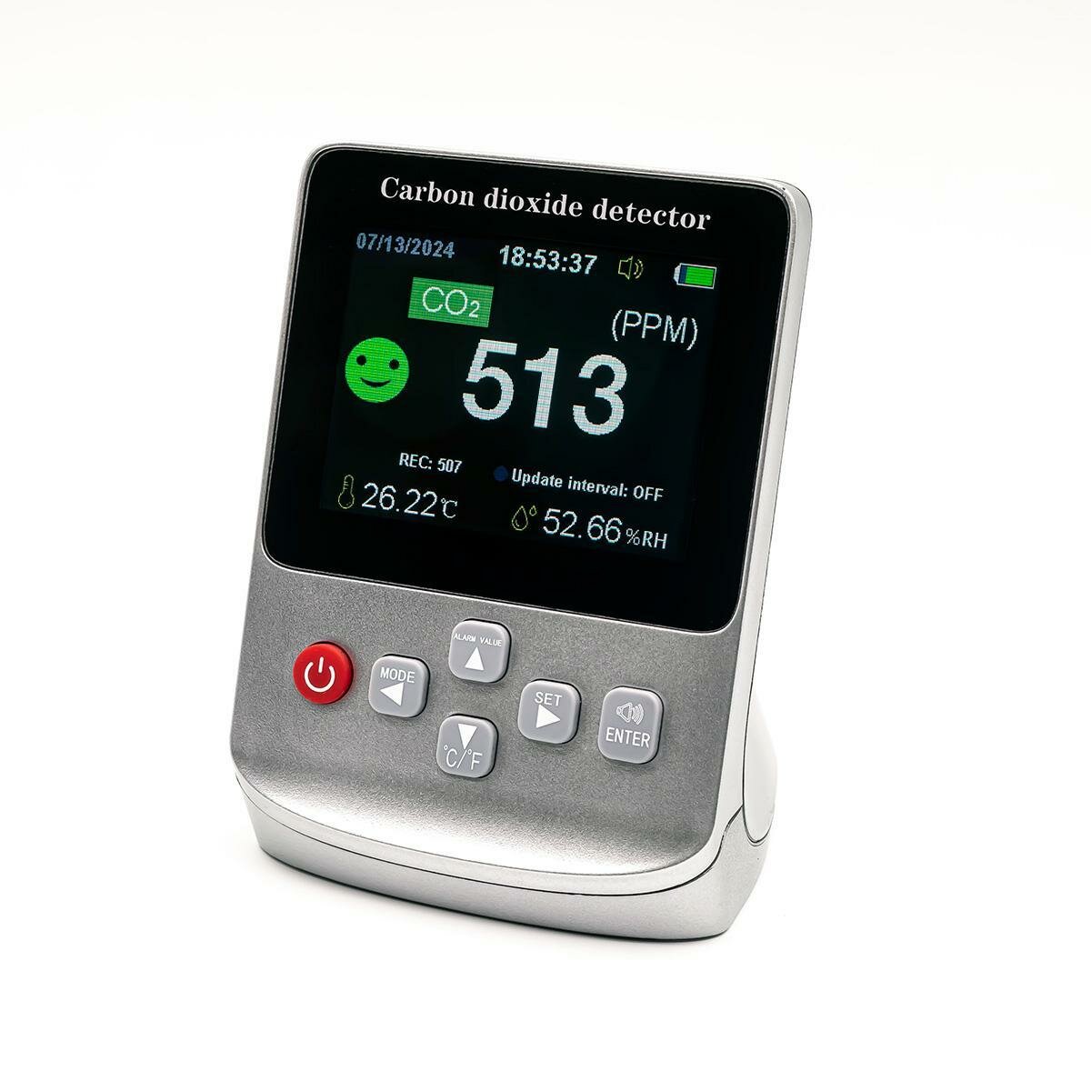 Профессиональный автономный детектор-монитор качества воздуха HT Мод: HZ10000A (Q25580TC1) датчик-сигнализация 3 в 1. Анализатор состава воздуха.