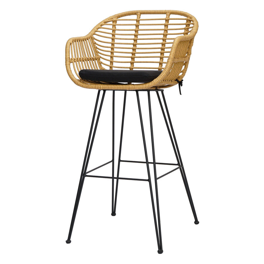 Стул барный Bergenson Bjorn Vetle Bent, ротанг, премиум качество, элитная