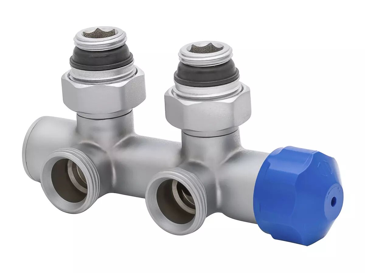 Узел термостатический Hummel Designtechnik, латунь, угловой, цвет матовый хром