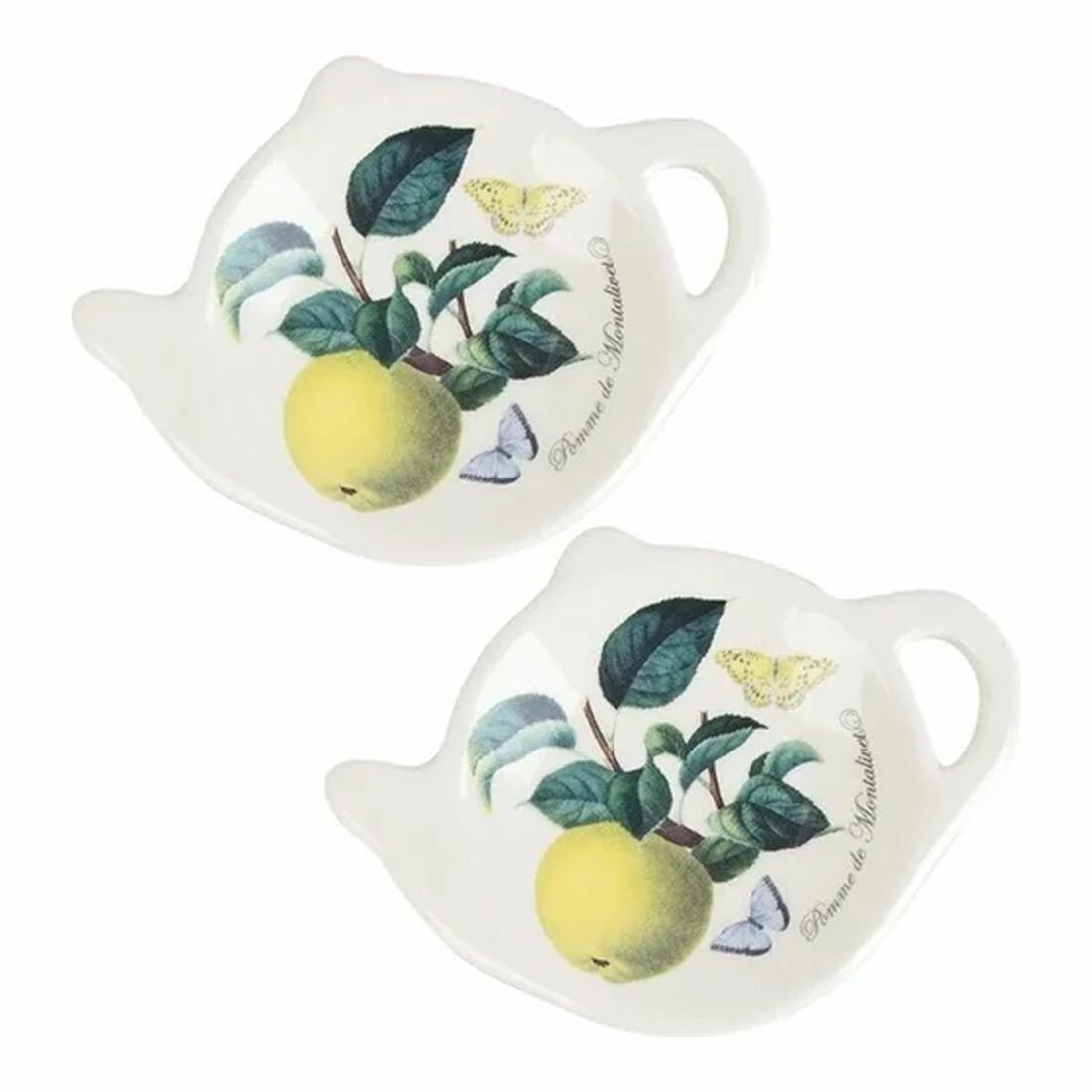 Подставка для чайного пакетика, набор 2пр. Fruit Garden 12*9*1,5 см. (керамика)