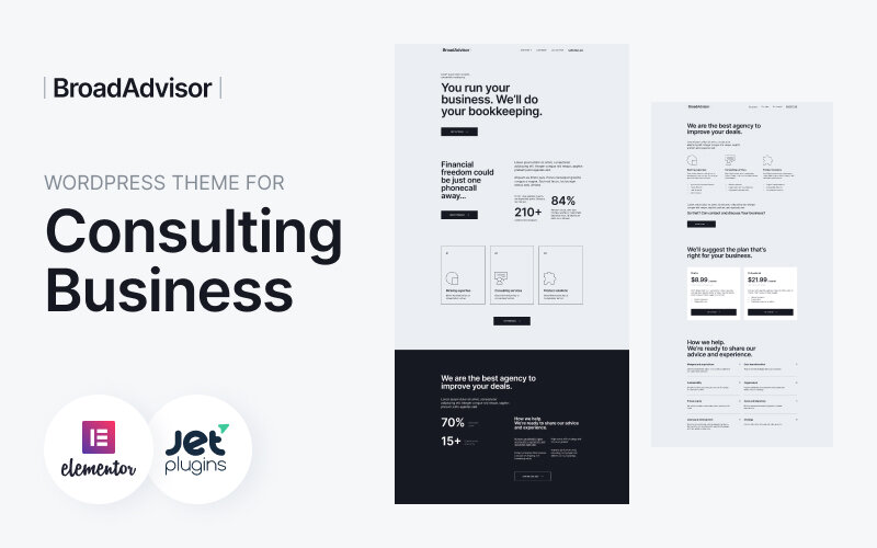 Подарочный сертификат на Шаблон для сайта Вордпресс с демоконтентом BroadAdvisor - Theme WordPress for Consulting Business