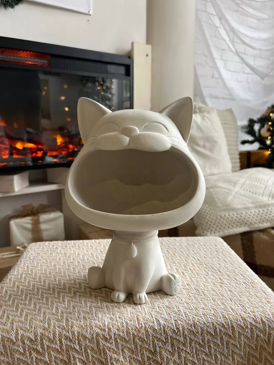 Кашпо BI BRIGHT "Котенок" Г-16, гипс, настольное, 25х14х17 см