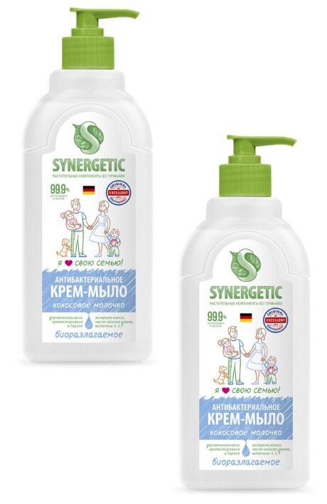 Крем-мыло Synergetic "Кокосовое Молочко " 0,5л , 2шт