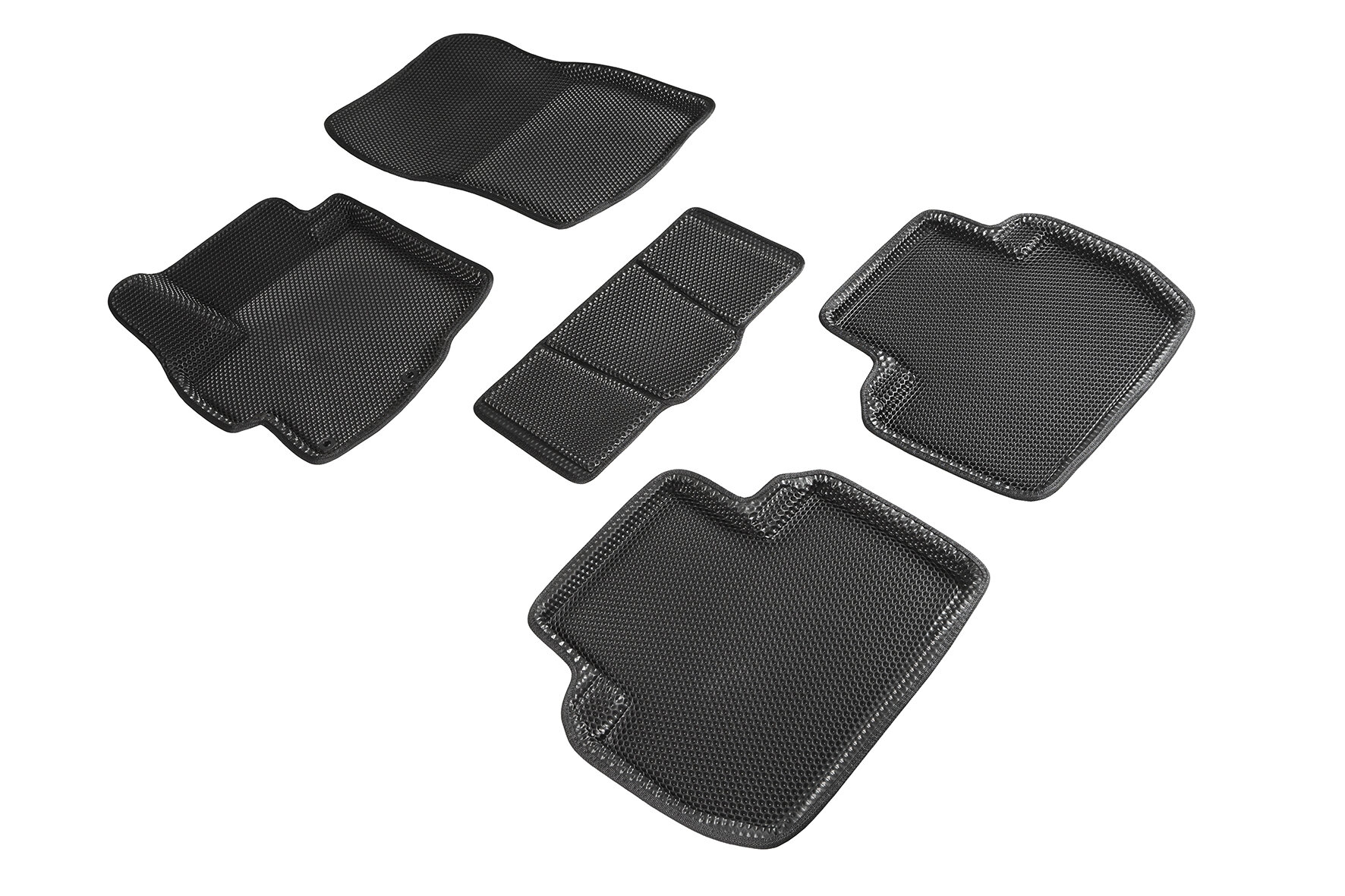 Коврики EVA 3D соты для Mitsubishi Outlander II(XL) 2006-2012 (черные, 95201)