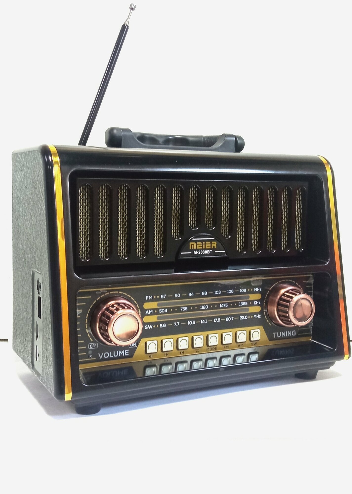 Радиоприемник Meier M-2030BT+MP3 плеер +BT RETRO (черный)