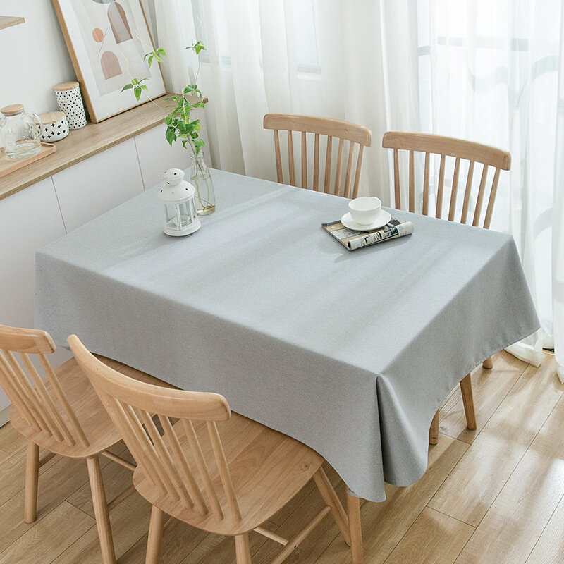 Толстая хлопковая льняная ткань, однотонная скатерть, большая скатерть для конференц-стола, современная льняная скатерть, простая однотонная скатерть для обеденного стола