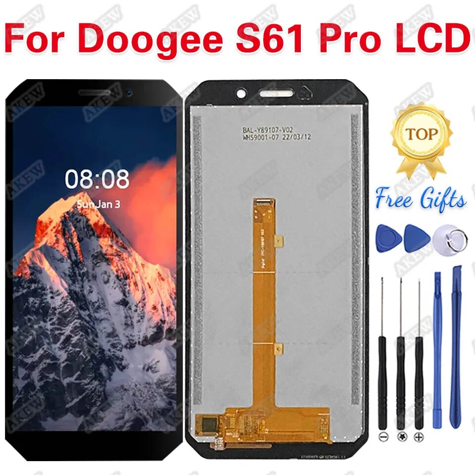 Оригинальный ЖК-дисплей для DOOGEE S61, экран 100% дюйма, тест Doogee S61 Pro, Doogee S61 Pro