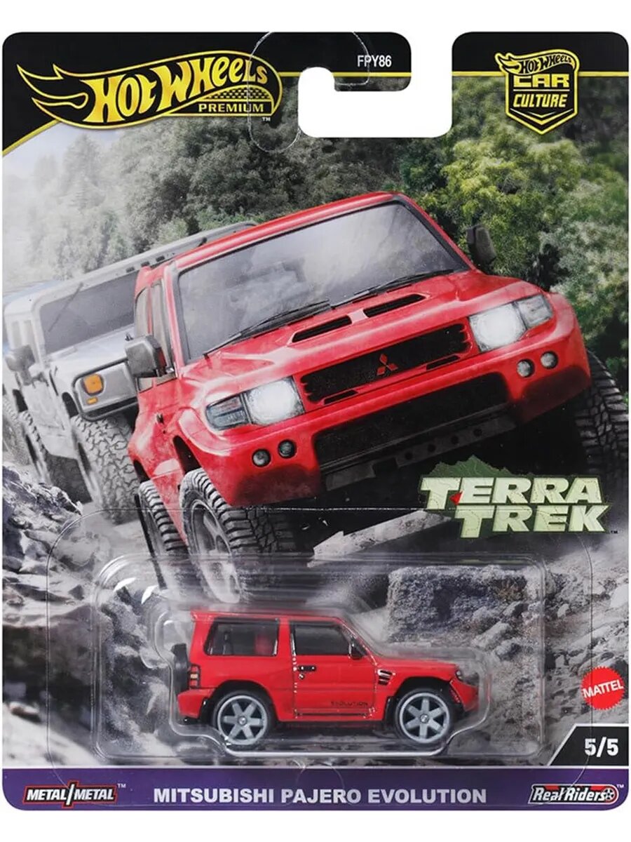 Коллекционная Premium машинка Hot Wheels Mitsubishi Pajero Evolution Red (коллекция Car Culture 2024, серия Terra Trek, 5/5)