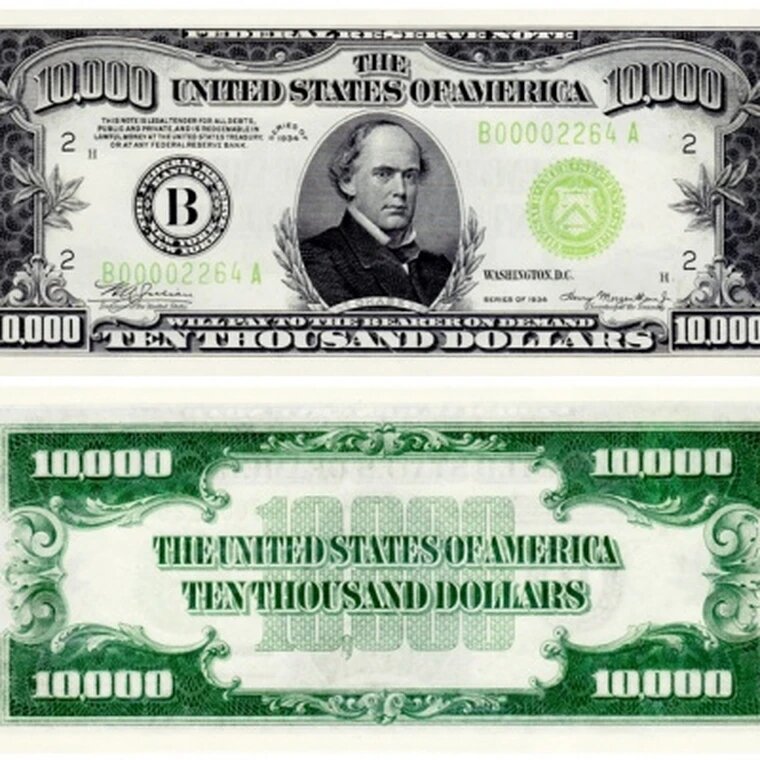 10000 долларов 1934 года США, сувенирная копия, банкноты и купюры редкие коллекционные