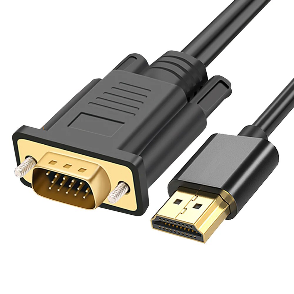 HDMI на VGA адаптер, позолоченный, 1080P 2 м