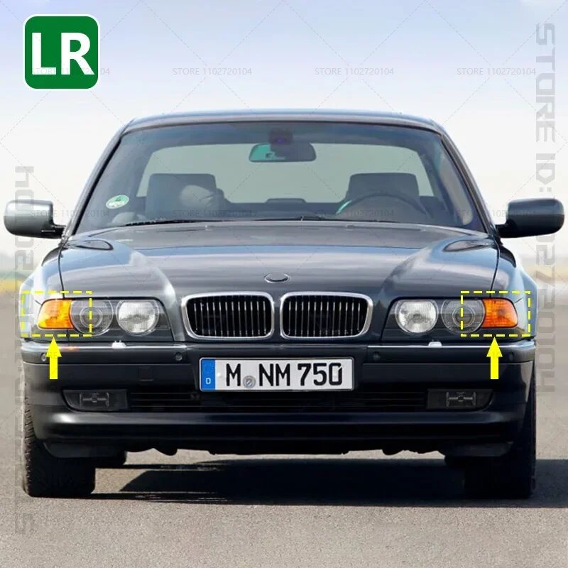 Для 1995-2001 E38 BMW 740i 740iL 740iLP 750iL передние указатели поворота, угловые фонари, парковочные фонари (без лампочек) 63138379107 63138379108 Left and Right