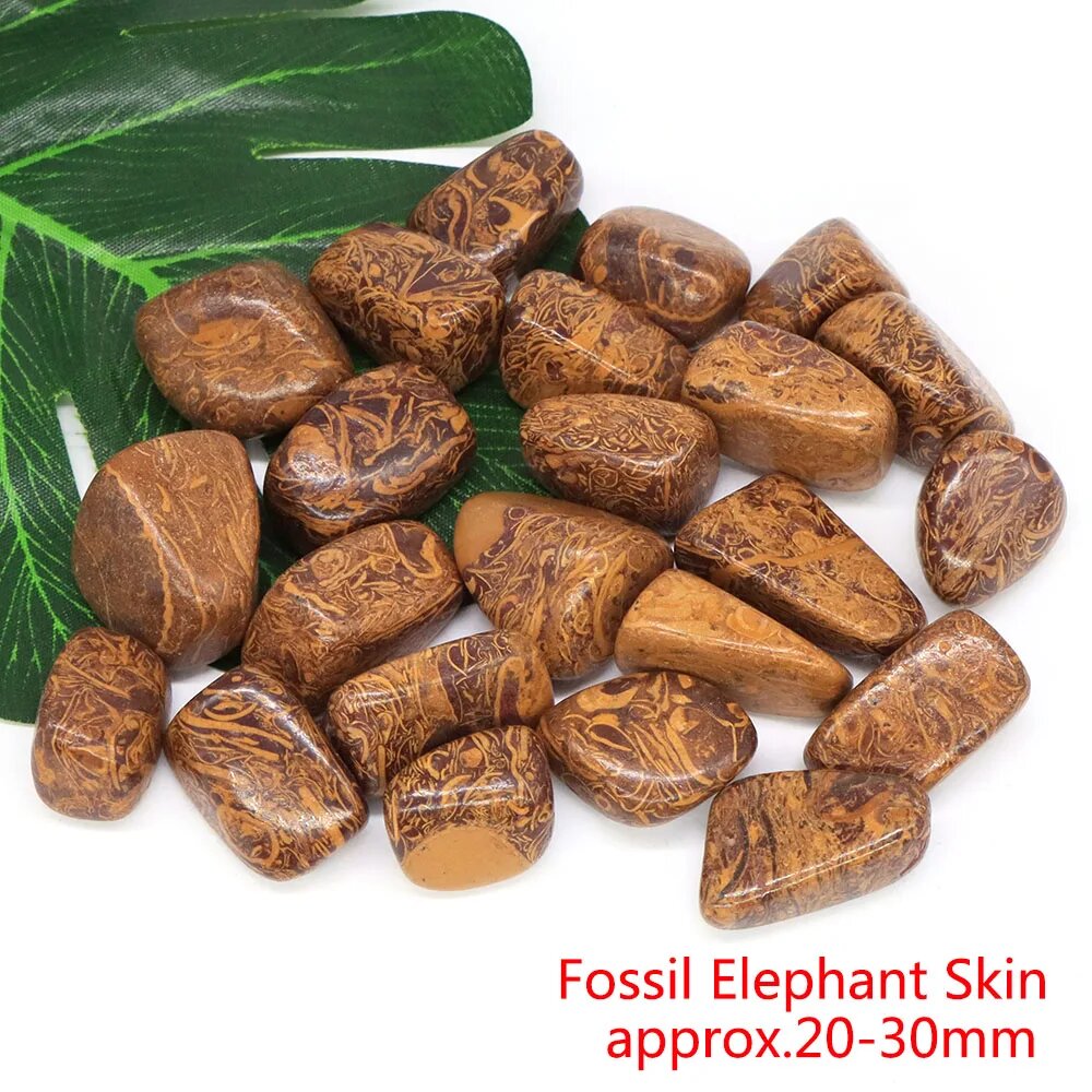 Кристаллы малахита и бирюзы для декора аквариума Коричневый, 200g, Fossil Elephant Skin