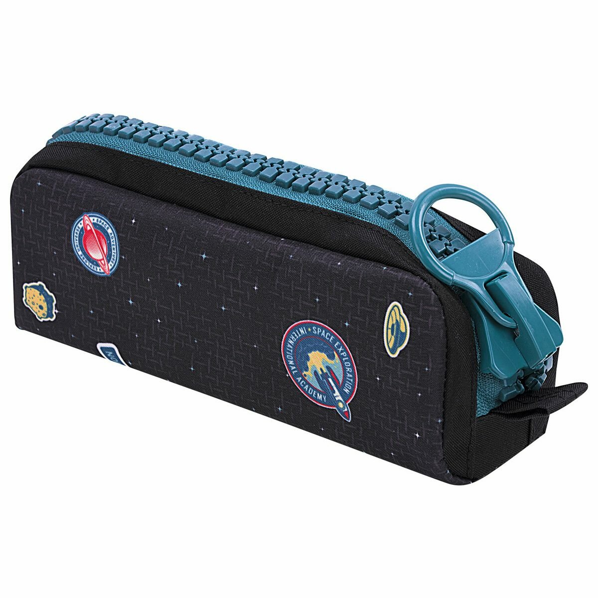 Пенал школьный 1 отделение Brauberg "Space mission" с объемной "тракторной" молнией, ткань, 22х8х6,5см (271567)