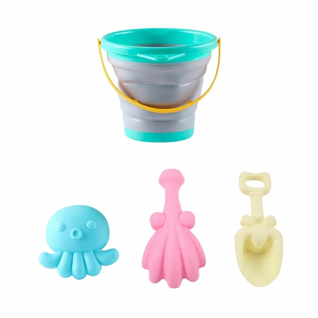 , 4шт Песочная игрушка многоразового использования, детские формы для морских животных, набор лопат и ведер