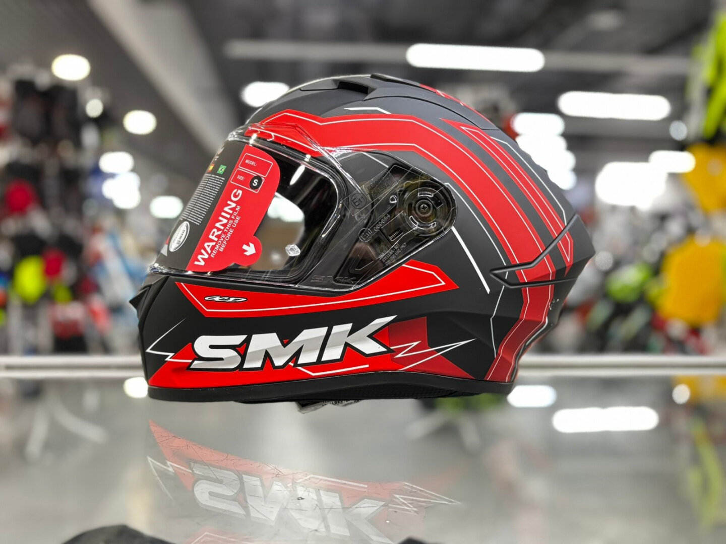 Мотошлем (интеграл) SMK STELLAR BOLT black/red/matte