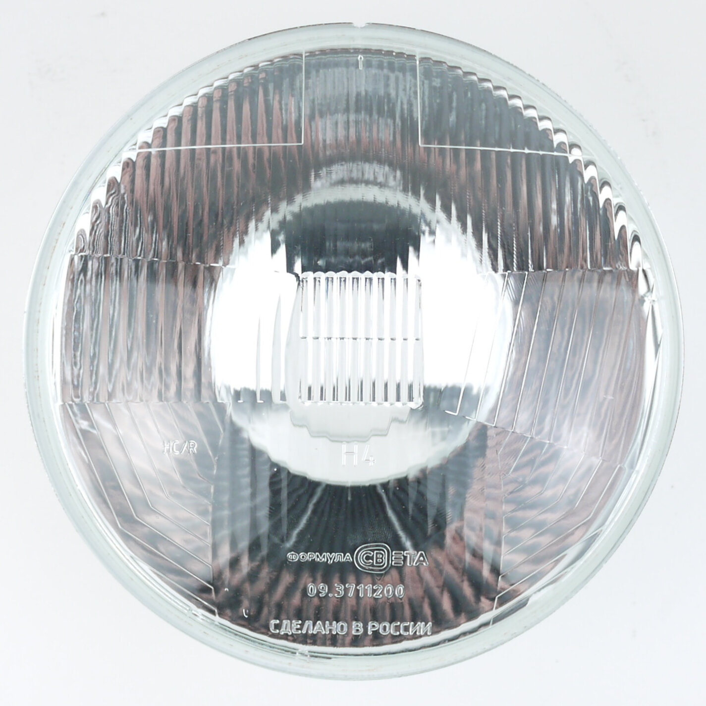 Фара передняя для автомобиля, без подсветки, простая, 1 штука, метал, стекло, круглая, размер 178*178*105