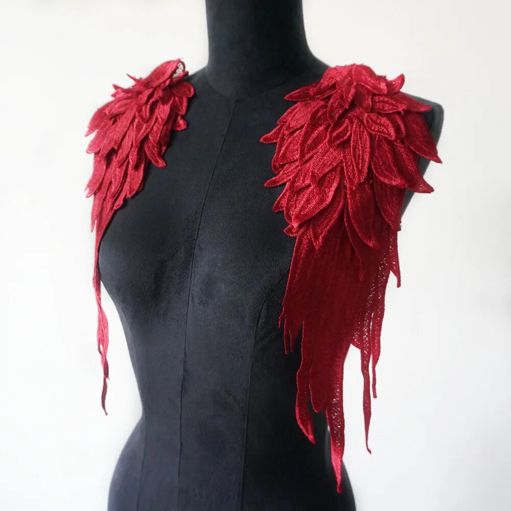 Набор аппликаций с крыльями ангела COOLAIKE Wine red