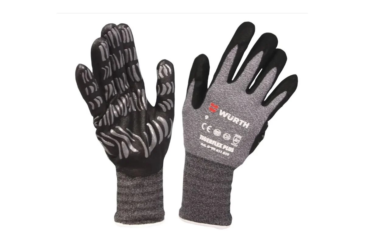 Wurth Профессиональные защитные перчатки с нитриловым покрытием Tigerflex Plus, размер 9 (L) 1899411019092 1