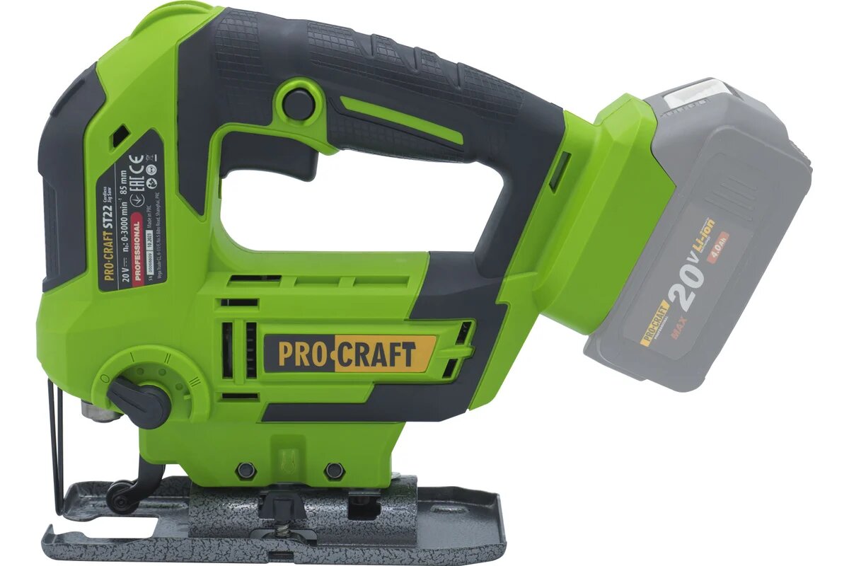 PROCRAFT Лобзик аккумуляторный 20В, 85мм ST22