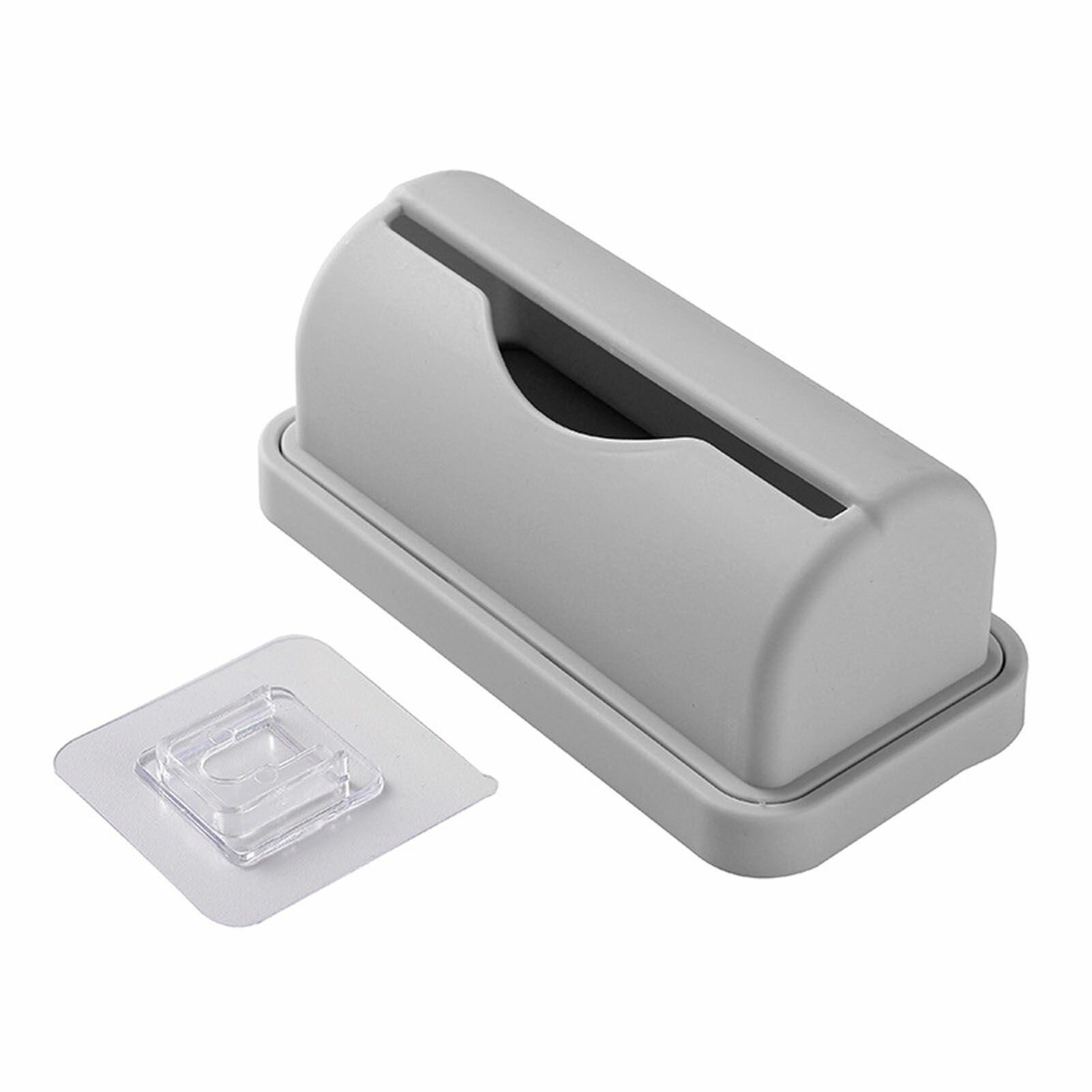 Диспенсер для мусорных мешков, держатель рулона, настенный пластиковый органайзер для хранения мусорных мешков с немарким клеем для кухни, серый