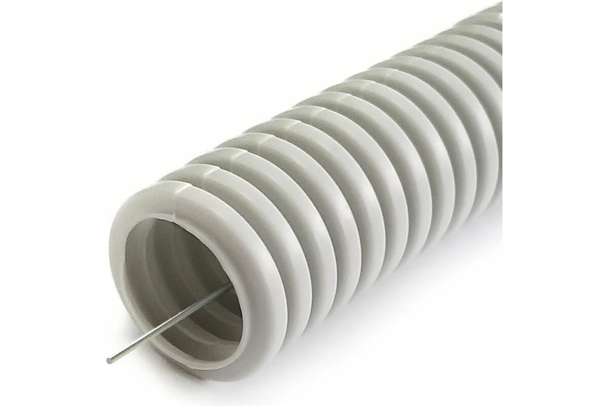 Гофрированная труба Промрукав ПНД лёгкая 350 Н безгалогенная HF стойкая к ультрафиолету серая с/з д32 25м PR02.0132